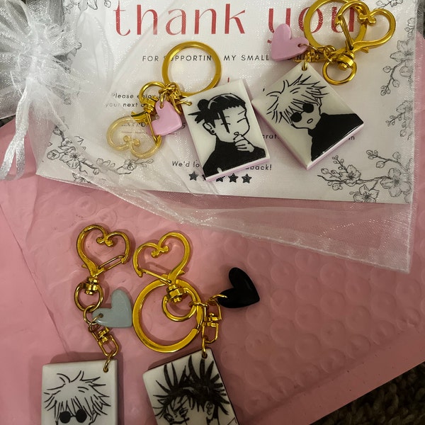 Gojo Satoru & Geto Suguru Keychain | JJK Inspired Jewelry | Polymer ...