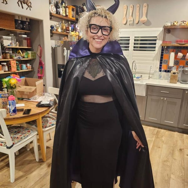 Maleficent Halloween Costume Cape | Adult Kids Half Circle Cape | Satin ...