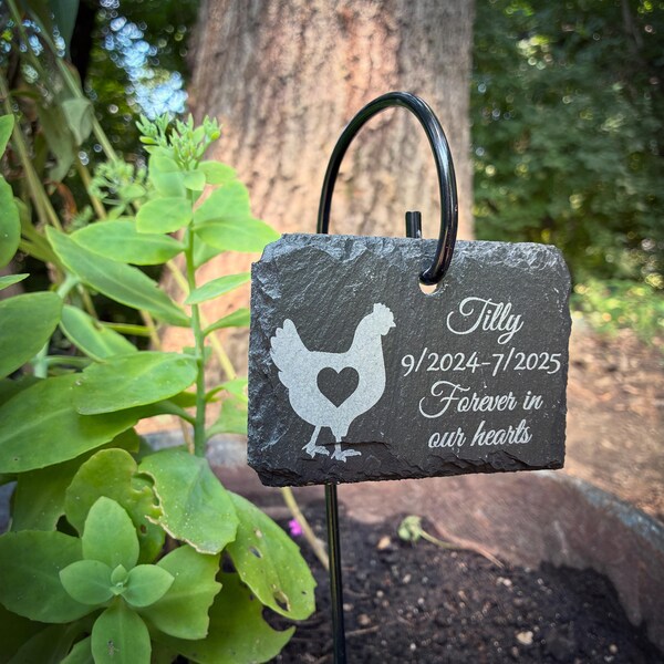 Personalized Chicken Pet Memorial Slate Marker With Stand - Etsy