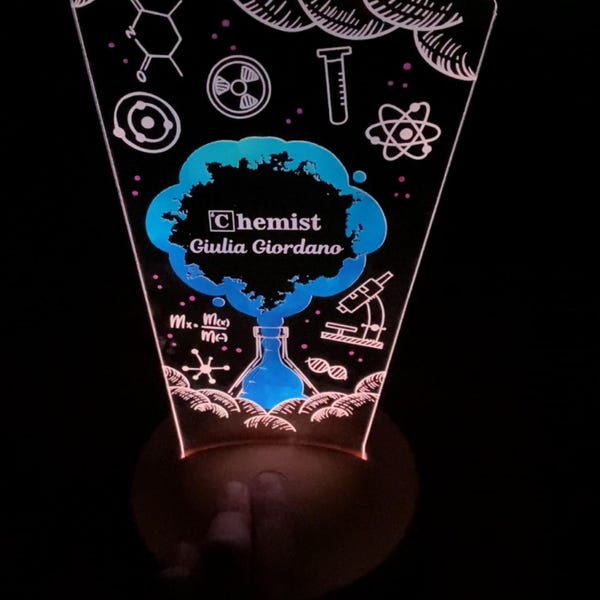 Personalized Chemist 3D LED Lamp, Science Gift, Gifts for Chemist ...
