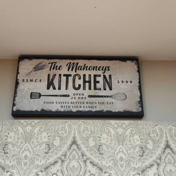 Farmhouse Kitchen Sign | Personalized Kitchen Wall Decor | Kitchen Room ...