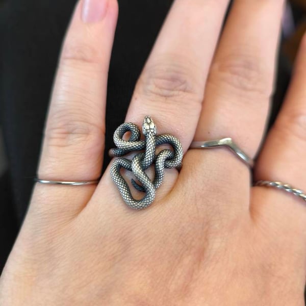 Snake Ring, Unique Serpent Ring, 925 Sterling Silver Wild Animal Ring ...