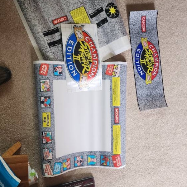 Street Fighter 2 Champion Edition Arcade Cabinet Graphics Marque/ Cpo ...
