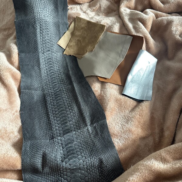 Genuine Taupe Python Skin Sheets // Choose Your Size // Beige Real ...