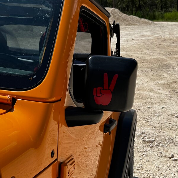 Right Hand Wave Mirror Decal: off Road Peace Sticker - Etsy