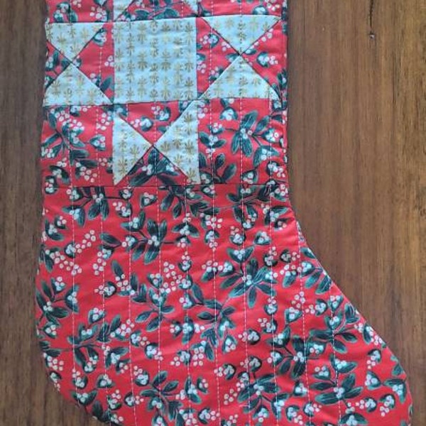 Maroon Handmade Quilted Stocking - Etsy