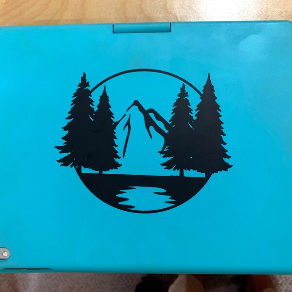 Mountain Forest With Lake Scene Svg Png Eps Jpg Files | Camping Scene ...