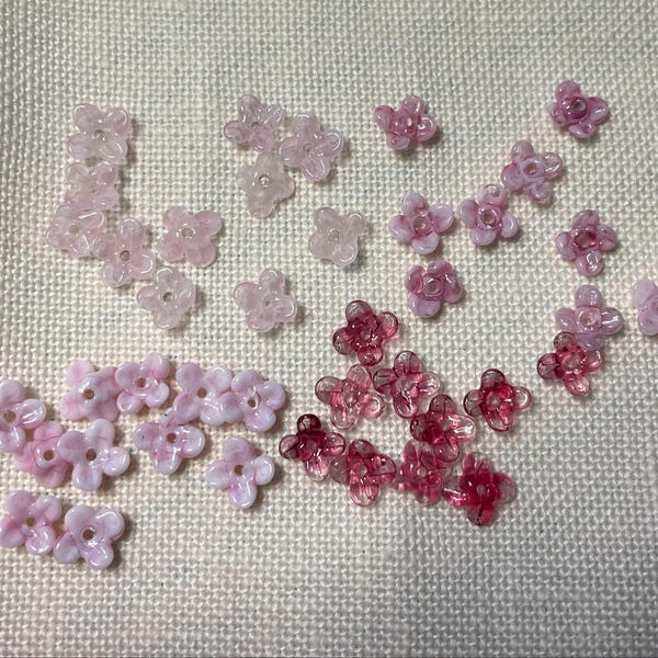 Red Small Flower Beads, 14 Shades of Red Flowers for Headband, Red Tiny ...