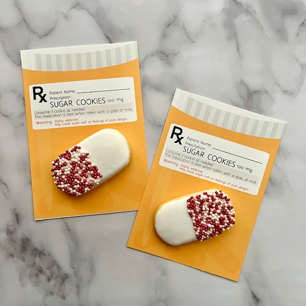 Printable Cookie Card - Cookie Pill Bottle - 3.5"x5" - Etsy