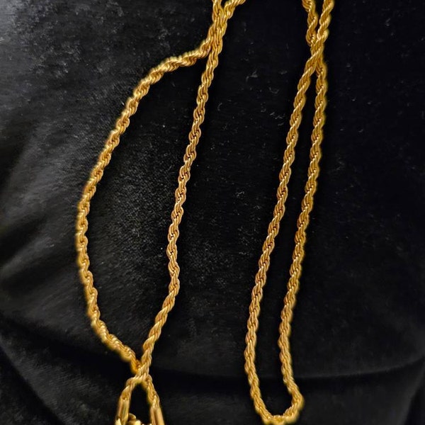 Gold Rope Chain, 18K Gold Chain Necklace, Mens Gold Rope Chain, Gold ...