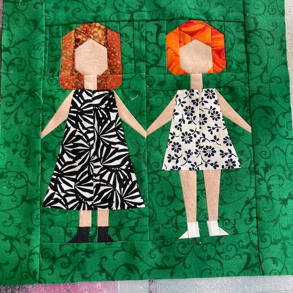 Holding Hands Paper Doll Girl FPP Pattern - Etsy