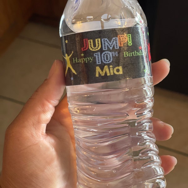 EDITABLE Jump Bottle Label Jump Birthday Trampoline Label Bounce House ...