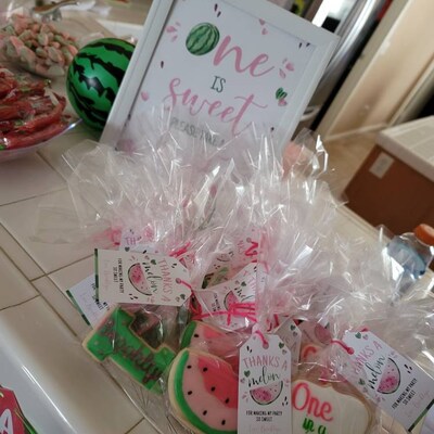 Watermelon One is Sweet Please Take a Treat Sign, Pink Watermelon ...