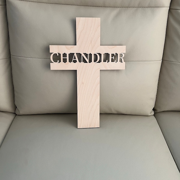 Baptism Gift, Wooden Name Cross, Personalized Cross, First Communion ...