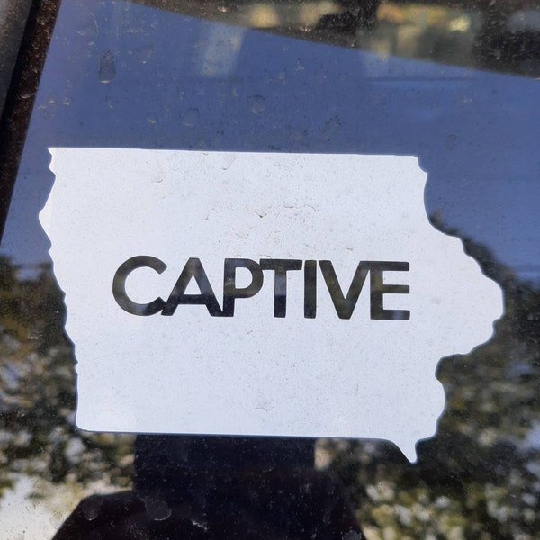 Iowa Captive Vinyl Sticker Car Window Door Bumper Decal Pride Home IA ...