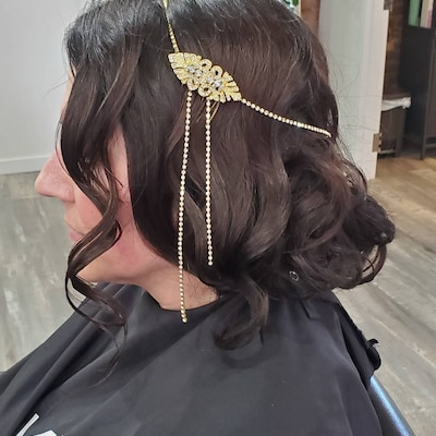 Draped Bridal Headpiece Gold Wedding Hair Drape Gold Hair Accessory ...