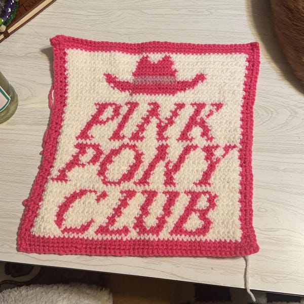 Pink Pony Club Chappell Roan Crochet Tapestry Pattern - Digital ...