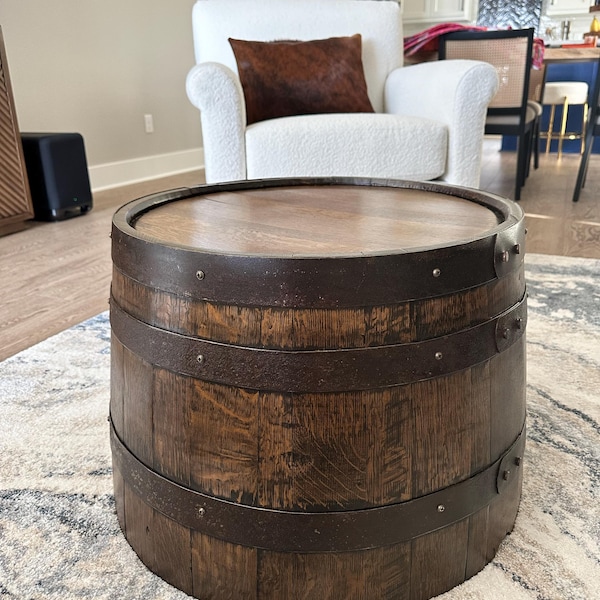 Half Whiskey / Bourbon Barrel Coffee Table ~ Handcrafted From A ...