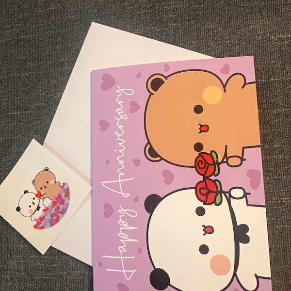Bubu and Dudu Romantic Anniversary Card, Cute Anniversary Card ...
