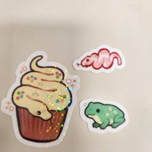 Holographic Cupcake Snake Sticker / Cup-snake Sticker / Cute Ball ...