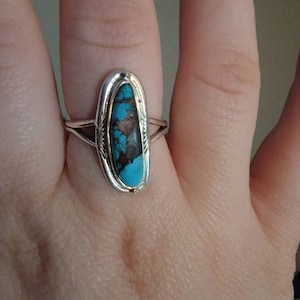 Boho Turquoise Ring, Sterling Silver Ring for Women, Statement Ring ...