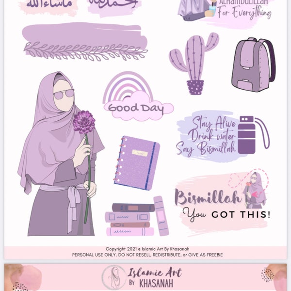 Islamic Goodnotes Stickers, Islamic Digital Planner Stickers, Hijab ...