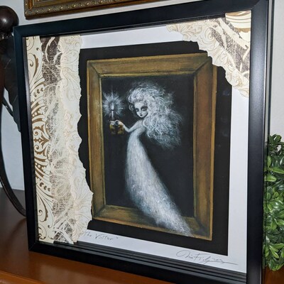 BIRDY Smoking Gothic Pin up Big Eye Punk Tattooed Girl Giclee PRINT by ...