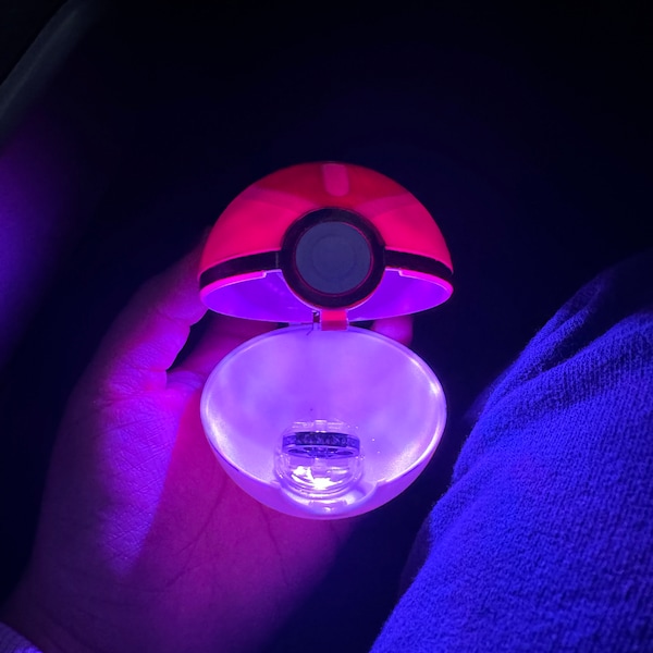 Ring Holder Pokeball Lightup LED Box Prop Gift Poke Ball Loveball Love ...