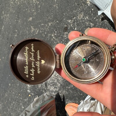 Personalized Brass Compass Anniversary Gifts for Men Brass Compass ...