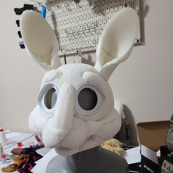 Rabbit Fursuit Head Base Template: DIY Cosplay Foam Crafting Pattern ...