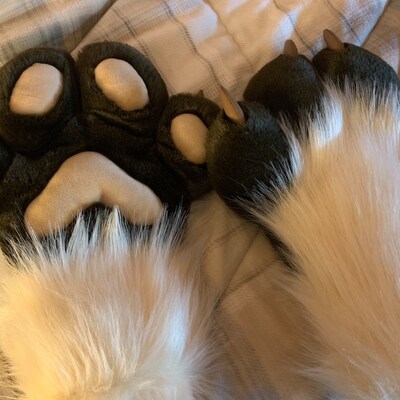 Black Fur Arm Sleeves Fursuit Partial Furry Sleeves Fursuit Arm Sleeves ...