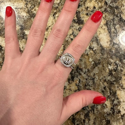 Sterling Silver Monogram Stackable Ring, Sterling Silver Stackable ...