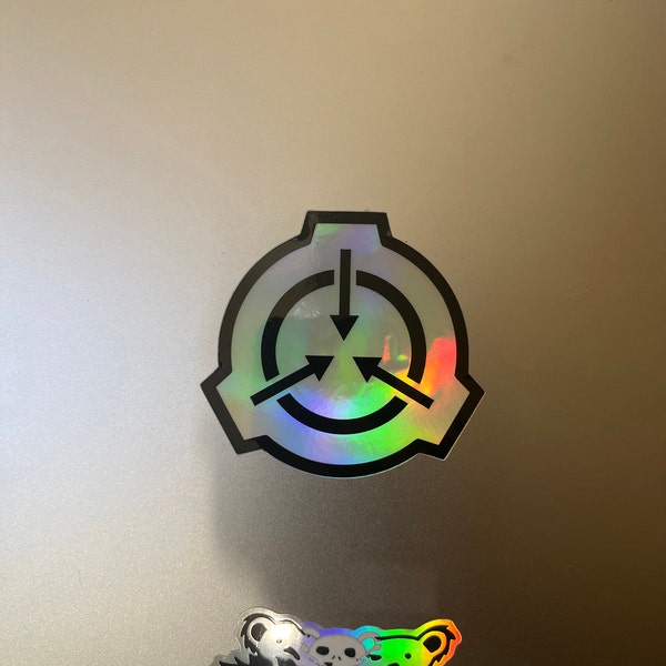 SCP Logo Holographic Sticker 3-inch, Shiny Vinyl Foundation Symbol - Etsy