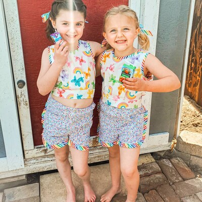 Cute Kids Summer Top and Shorts Pdf Sewing Pattern, Plus Skirt GELATO ...