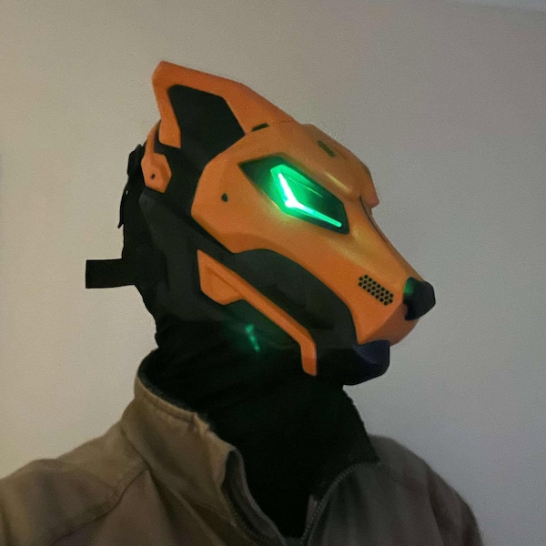 Cyber Wolf Mask- Custom Colors and Lights, Futuristic Wolf Mask, Cyber ...
