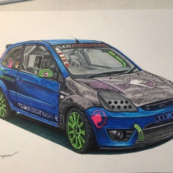VW Golf GTI MK1 Car Print, Hand Drawn Car Drawing. Perfect Gift for Any ...