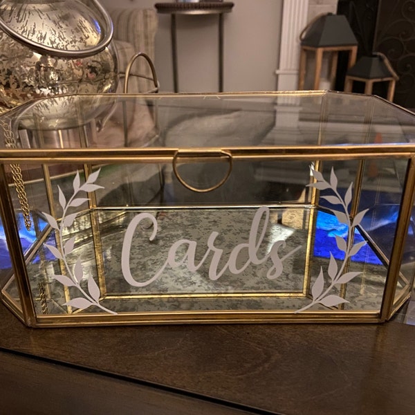 Cards With Wreath Leaves Decal - Card Box Decal for Party Events ...