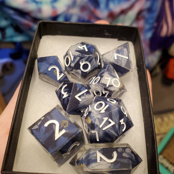 Jinx's Influence 7 Piece Handmade D&D Dice Hand Crafted Dungeons and ...