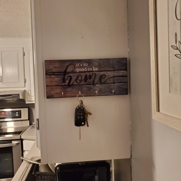 Personalized Key Ring Holder, Family Key Holder, Home Key Rack, Couples ...