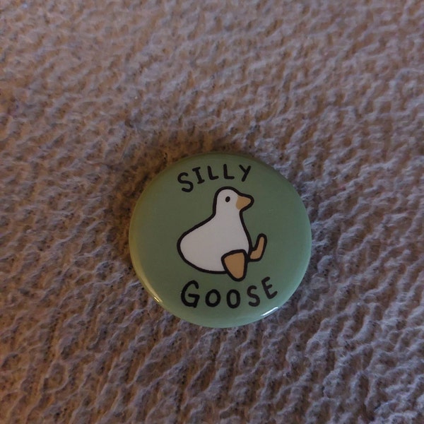 Silly Goose Button Pin // Funny Bird Pin Cute Duck Goose Pin for ...