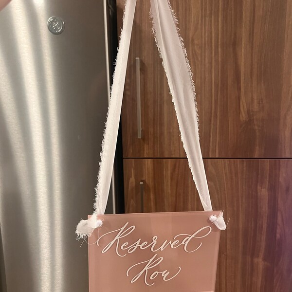 Acrylic Hanging Reserved Sign | Hand Lettered Acrylic Sign - Etsy