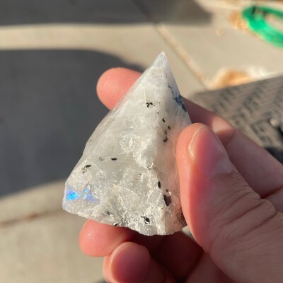 Rainbow Moonstone Point standing Moonstone Crystal Point Rainbow ...