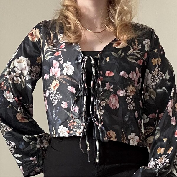 Women Top Pattern | Pdf Sewing Pattern | Puffed Sleeve Peplum Tie Top ...