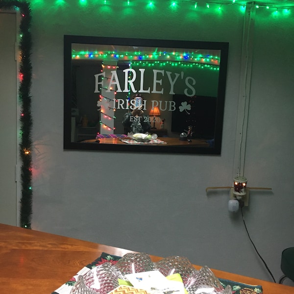 Engraved Custom Bar Mirror (irish Pub) by Lifetime Creations ...