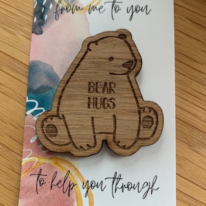 Family Bear Hug, Wooden Token, Pocket Hug Token, Token Gesture, Thank ...