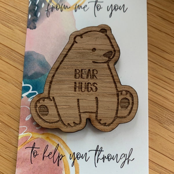 Bear Hugs Pocket Hug Token, Wooden Token, Thank You Gift - Etsy
