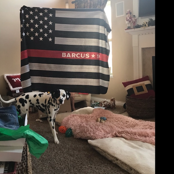 Thin Red Line Firefighter Blanket | Custom Firefighter Gift ...