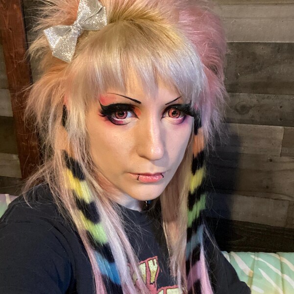 Pride Polysexual Scene Queen Emo Kid Clip in Coontails Human Hair ...