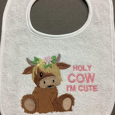 Baby Girl Cow Embroidery Design, Farm Animal Embroidery Design, Machine ...