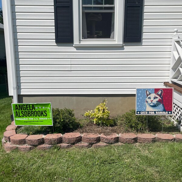 Dogs for Harris-walz Yard Sign, Cute Patriotic Dog Lovers Voting for ...